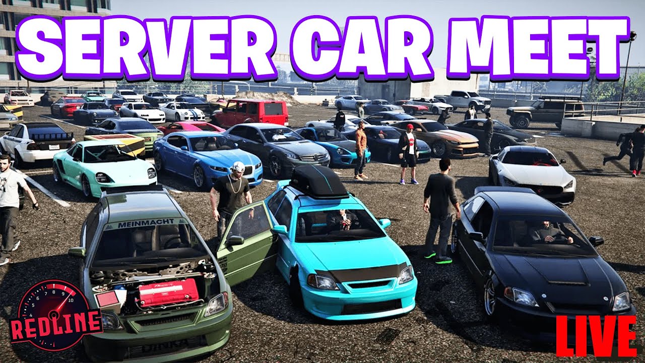GTA 5 Roleplay LIVE - SERVER CAR MEET│RedlineRP - YouTube