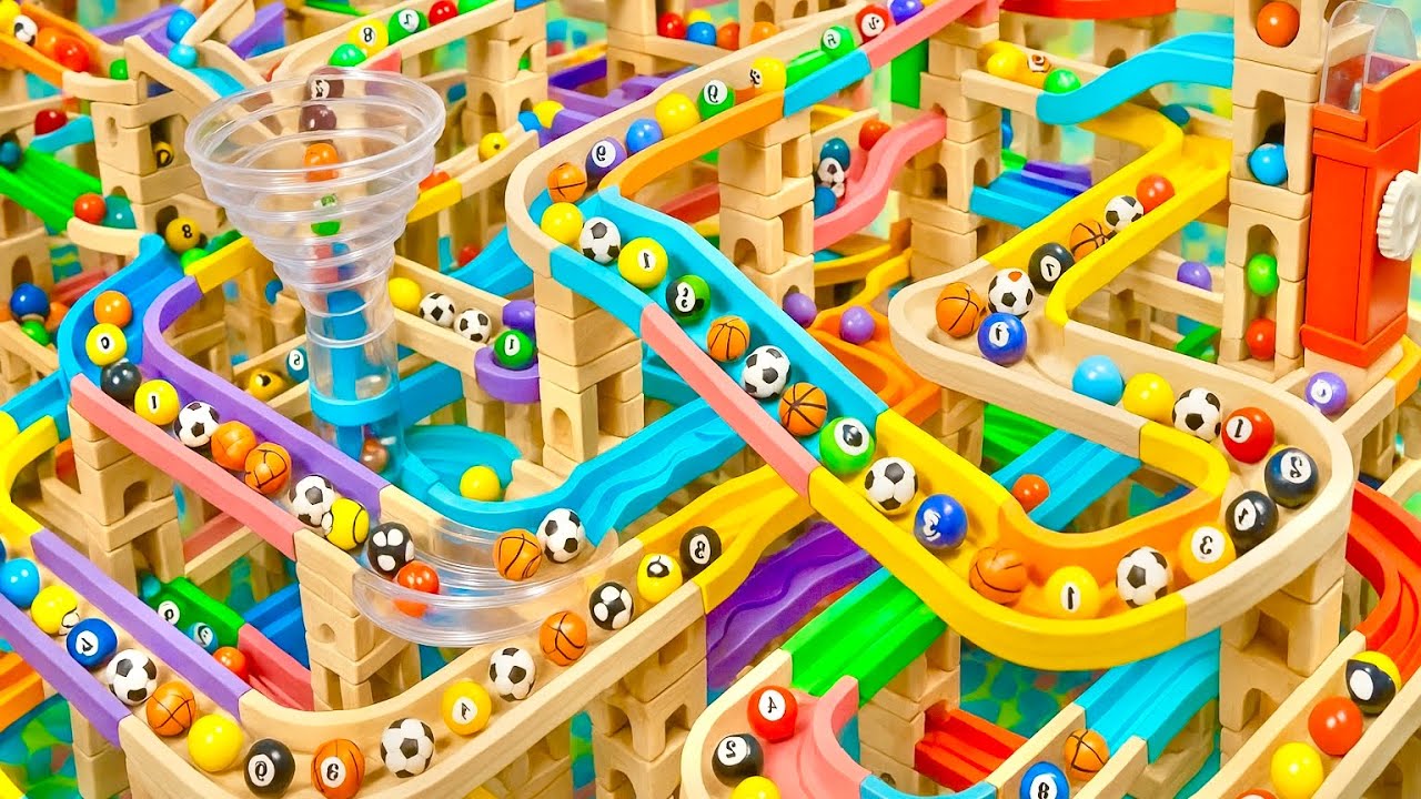 Marble Run Race ASMR Night Relaxation for Visual Therapy Focus and Calm ...
