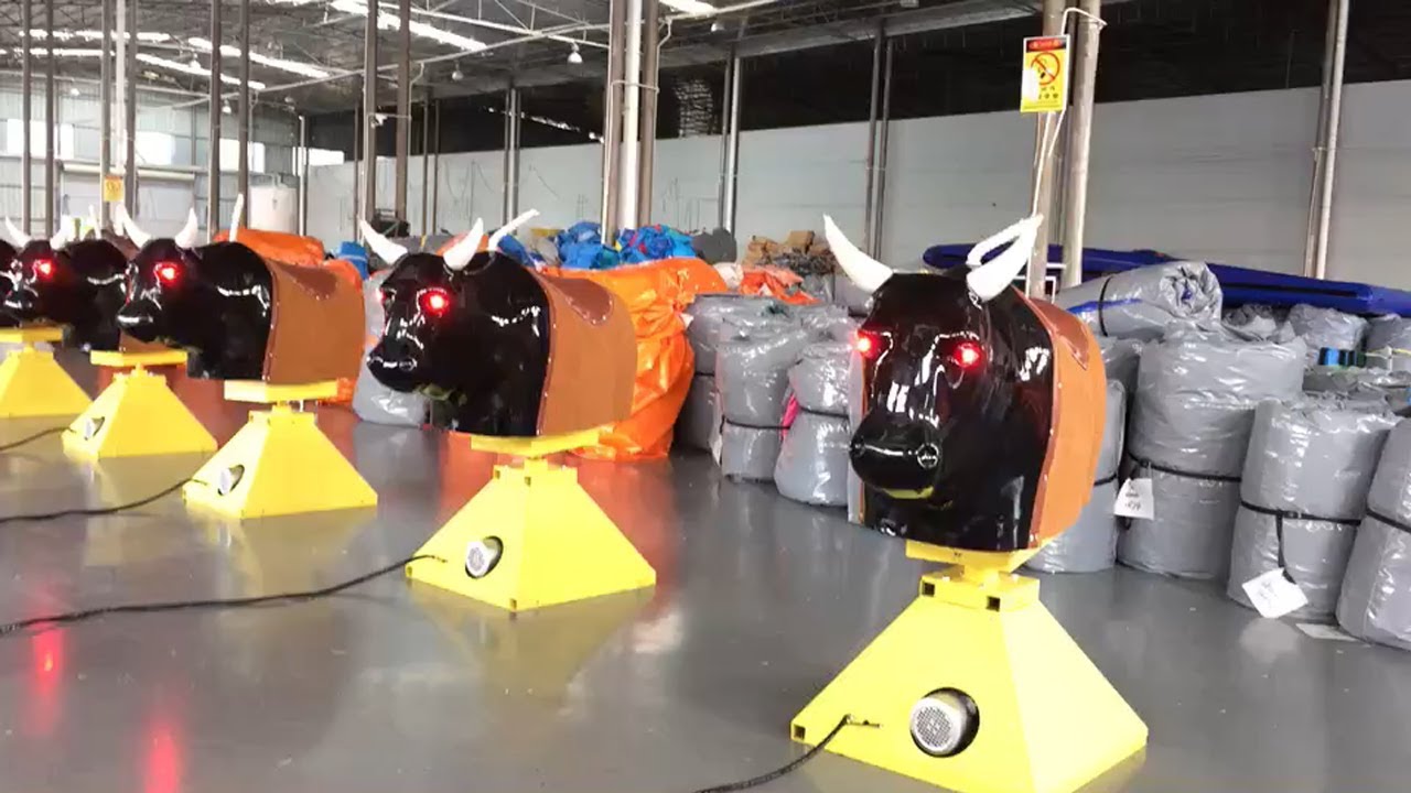 kids adult mechanical rodeo bull riding toys - YouTube