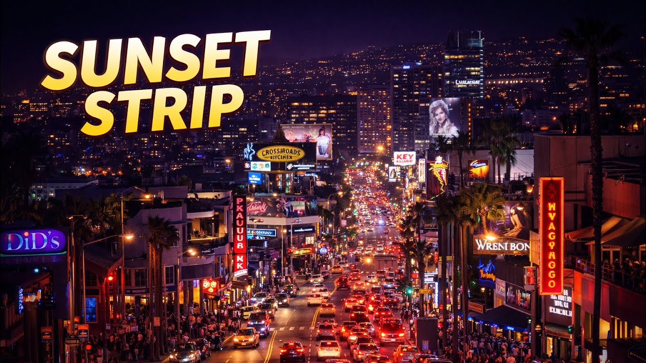 West Hollywood Sunset Strip Nightlife 🌴 LA Club Scene (4K) - YouTube