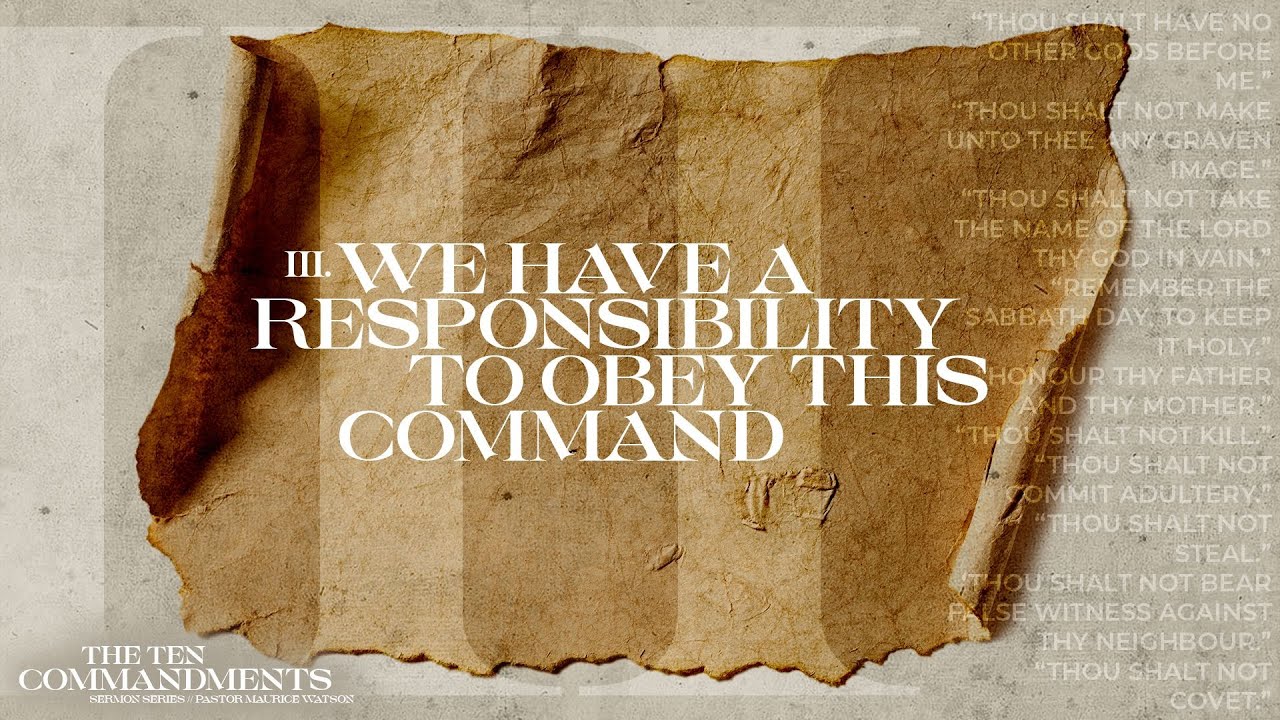 The Ten Commandments: Part 3 "Our Need to Honor God's Name Respectfully ...