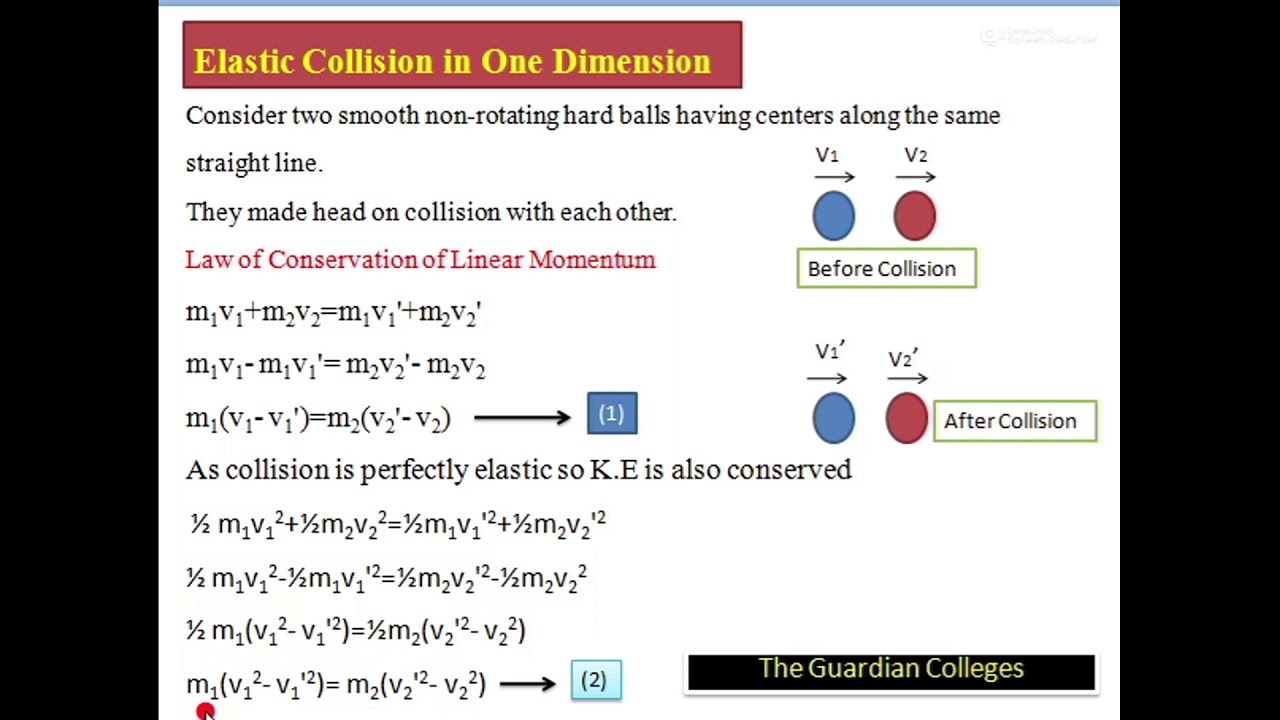 Lec# 18 Ch 3 Elastic and Inelastic Collision, 1st Year Physics - YouTube