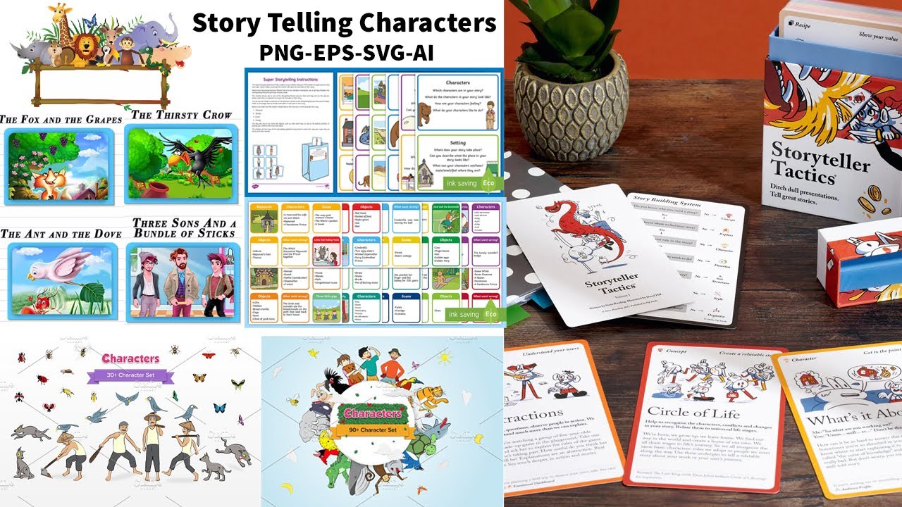 Story Telling Characters Bundle With PNG AI SVG EPS Files| |Sheri Sk ...