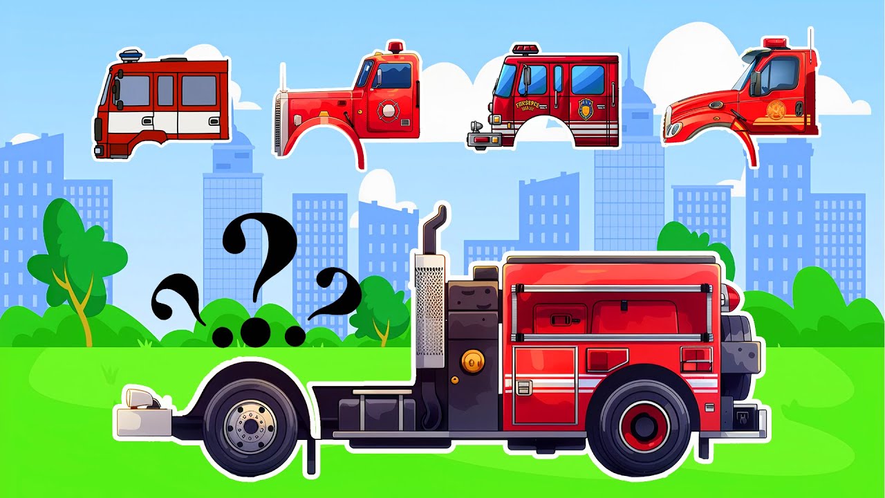 Funny Fire Truck Puzzle 🚒🔧–Can You Pick the Perfect Cabin for the Fire ...