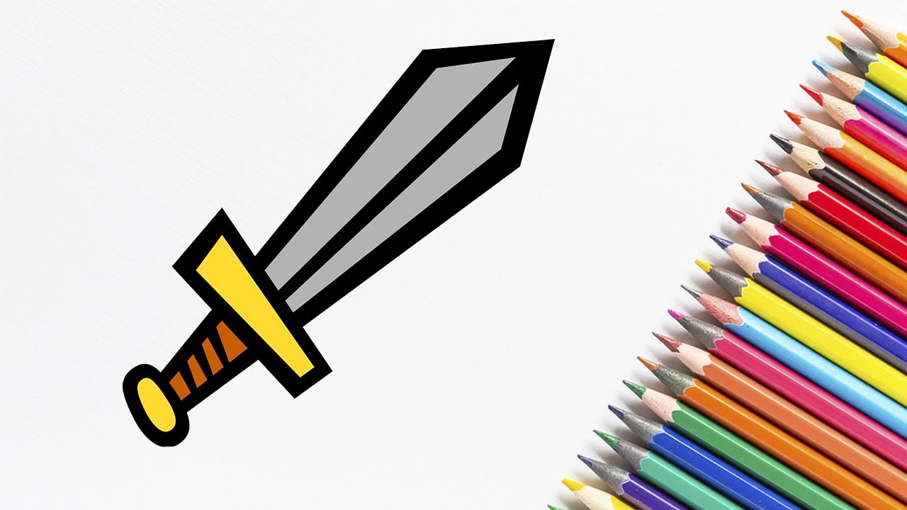 Draw Sword for kids | draw with love | draw for kids - YouTube