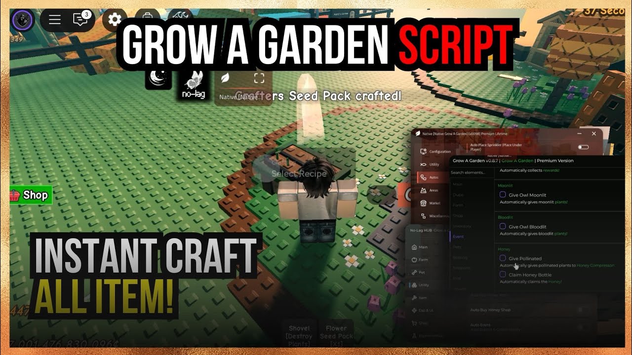 INSTANT CRAFT ANY ITEM! - Roblox Grow A Garden Bizzy Bear Crafting ...