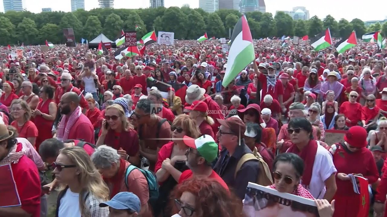 Huge crowd piles pressure on Dutch government to seek end to Israel’s ...
