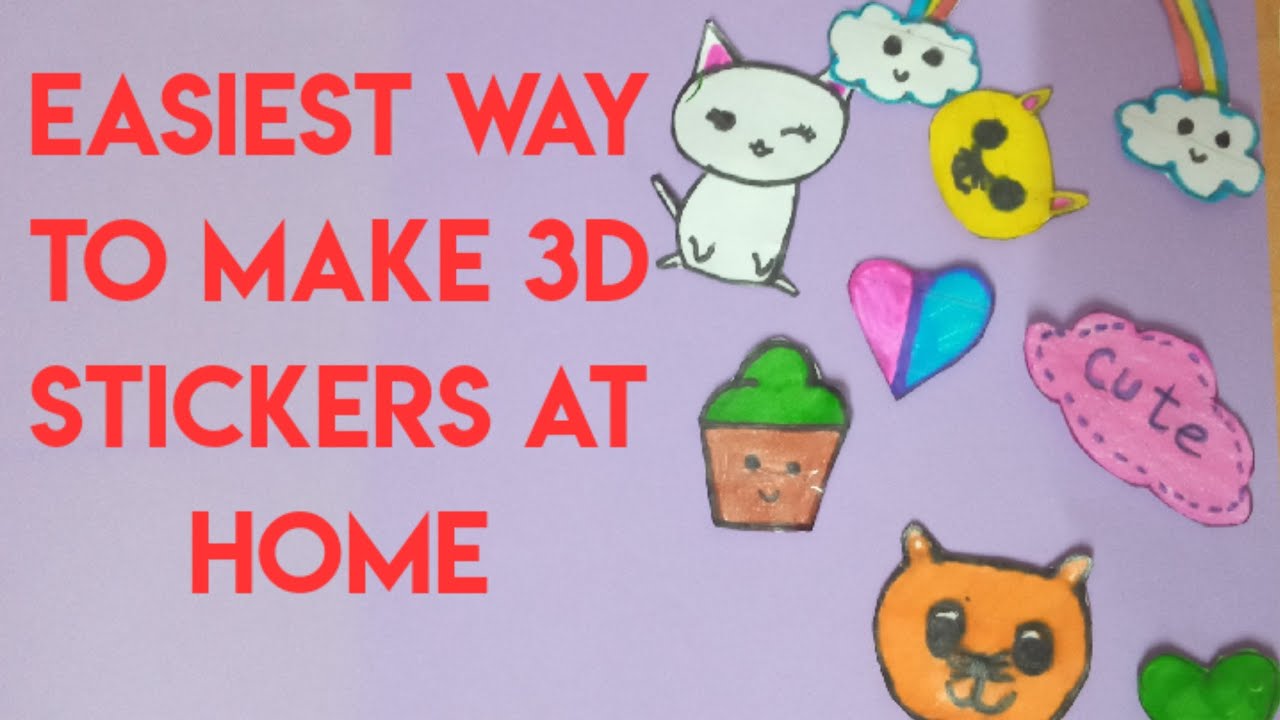 Easiest way to make paper 3d stickers - YouTube