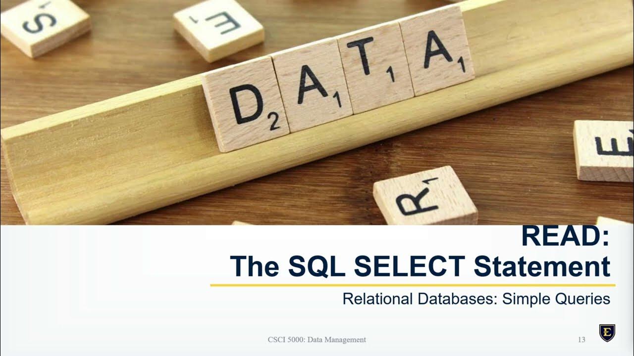 4-1-d. The SQL SELECT Statement - YouTube