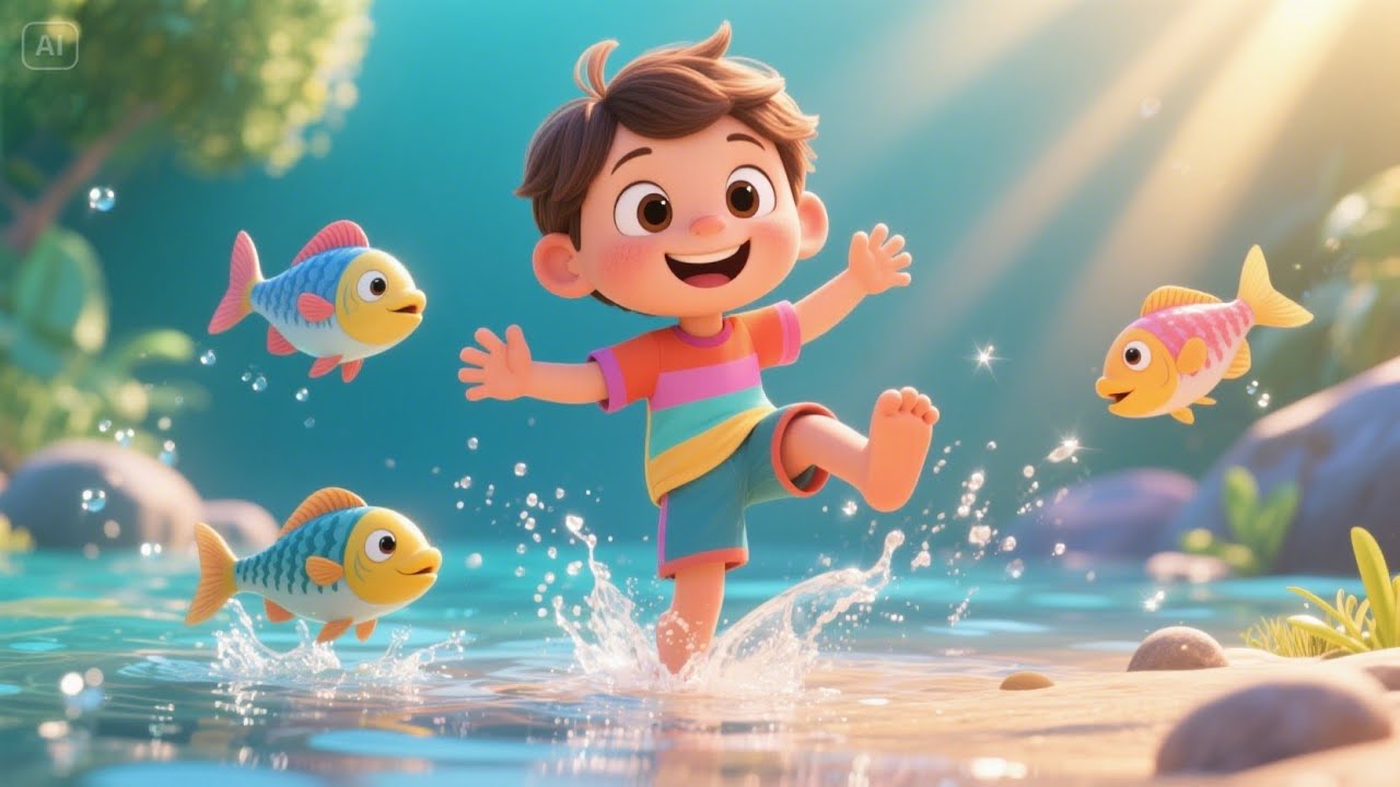 Three Little Fish Swim in the Sea + More | Fun Nursery Rhyme for ...