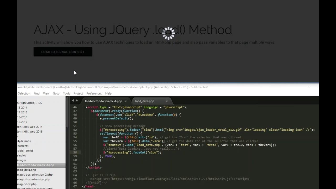 AJAX JQuery .load() Method Tutorial - YouTube