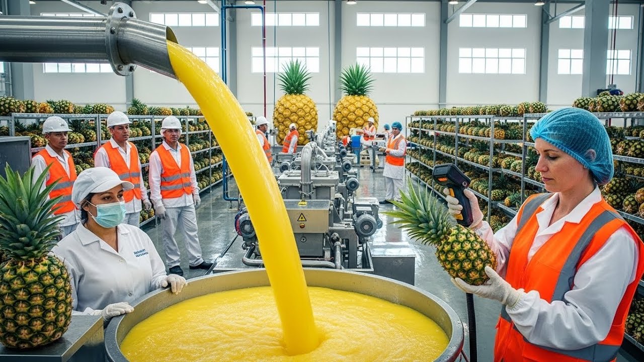 How Millions of Liters of Pineapple Juice Are Made | Inside a Modern ...