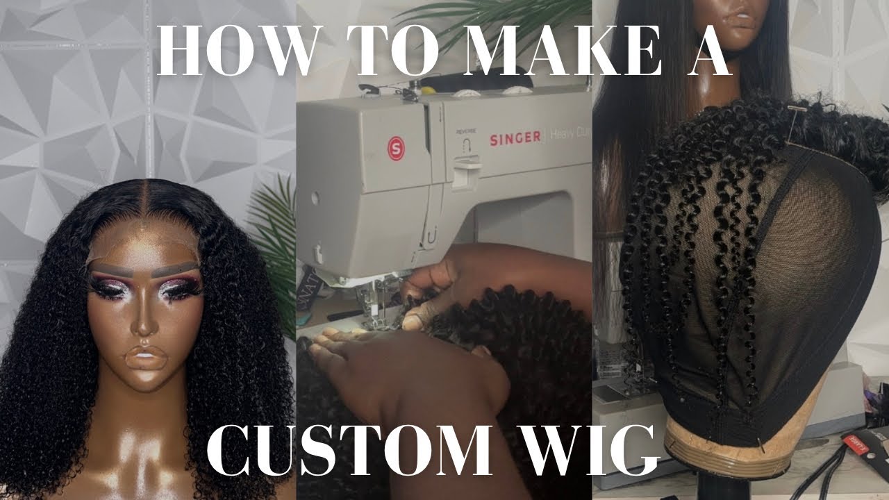 HOW TO MAKE A CUSTOM CLOSURE WIG ON A SEWING MACHINE | STEP BY STEP ...