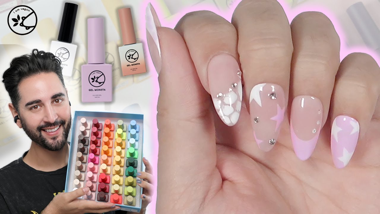Starry French Tips Korean Gel Nails - GEL MONSTA Review - YouTube