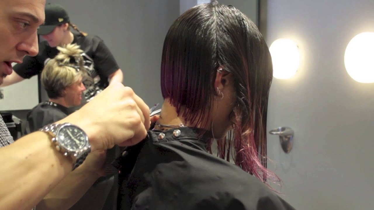 The Adam Bob Haircut Part 1/3 - Model Siarah - YouTube