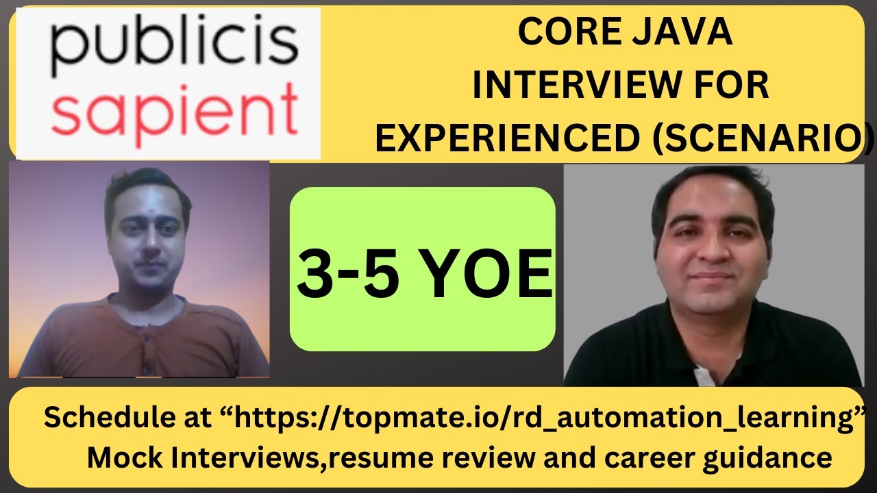 Publicis Sapient Java Interview Questions Core Java Interview Questions Youtube
