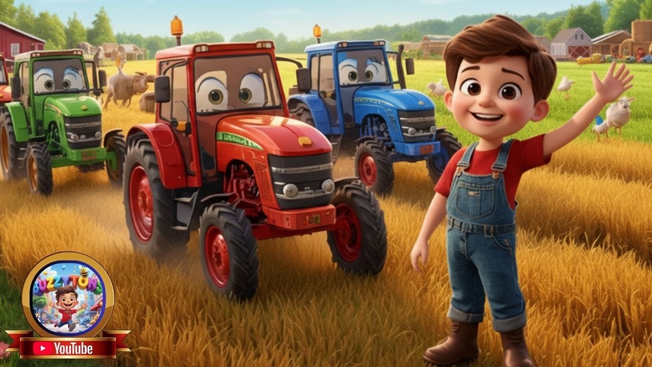 “🚜🌾 Five Tractors on the Farm! | Super Fun Tractor Song for Kids 🎶 ...