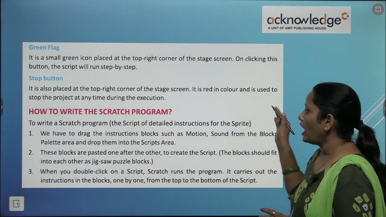ACKNOWLEDGE COMPUTER CLASS 3 CHAPTER 8 LETS LEARN SCRATCH - YouTube