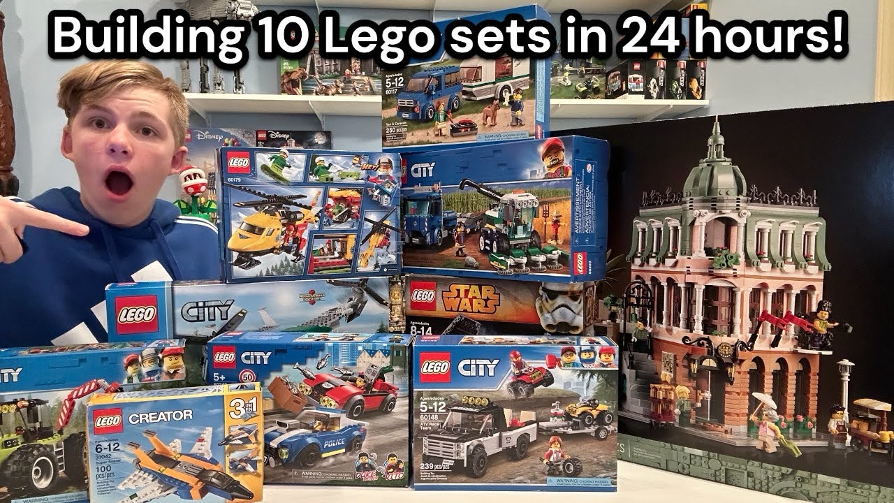 I built 10 LEGO sets in 24 hours! (Massive fail) - YouTube
