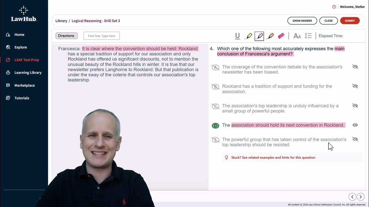 How to Identify a LSAT Conclusion within an Argument Using LawHub Logical Reasoning Drill Set #3 ...