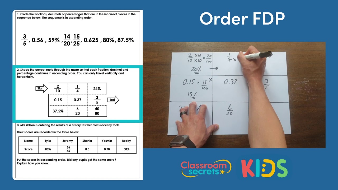 Year 6 Order FDP Answer Video - YouTube
