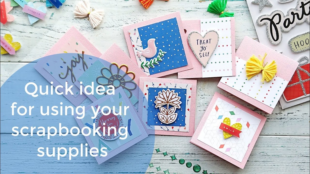 Mini cards from your scrapbooking supplies | Hip Kit Club - YouTube