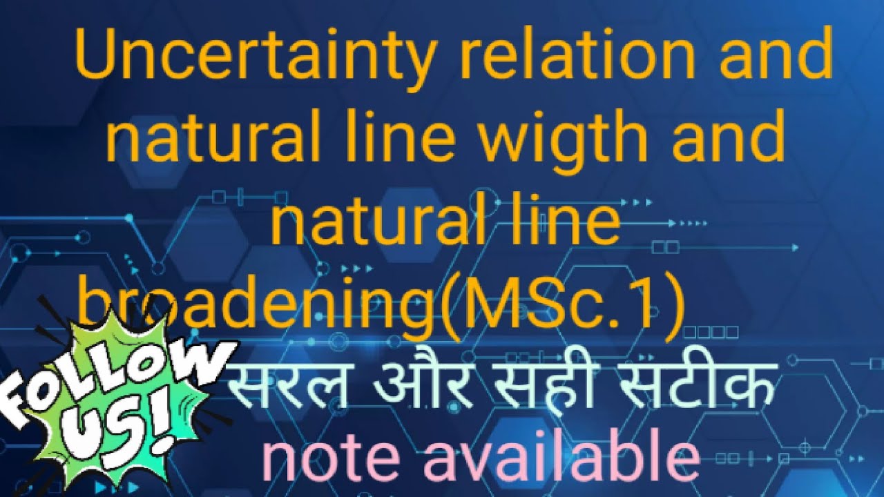 Uncertainty relation and natural line wigth and natural line broadening ...