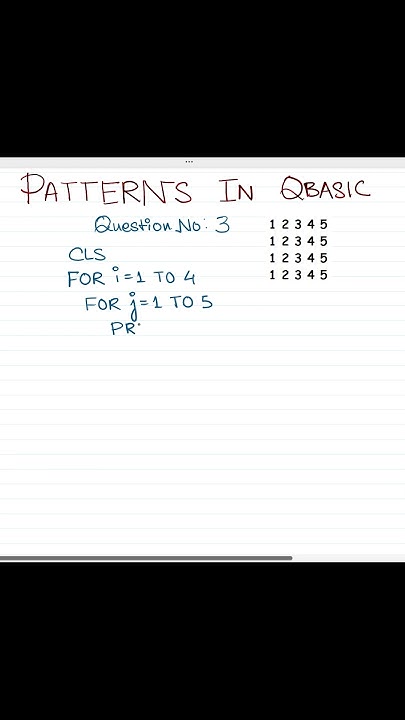 QBasic Pattern (Part3)#qbasic #pattern #sort #sorts #sortvideo - YouTube