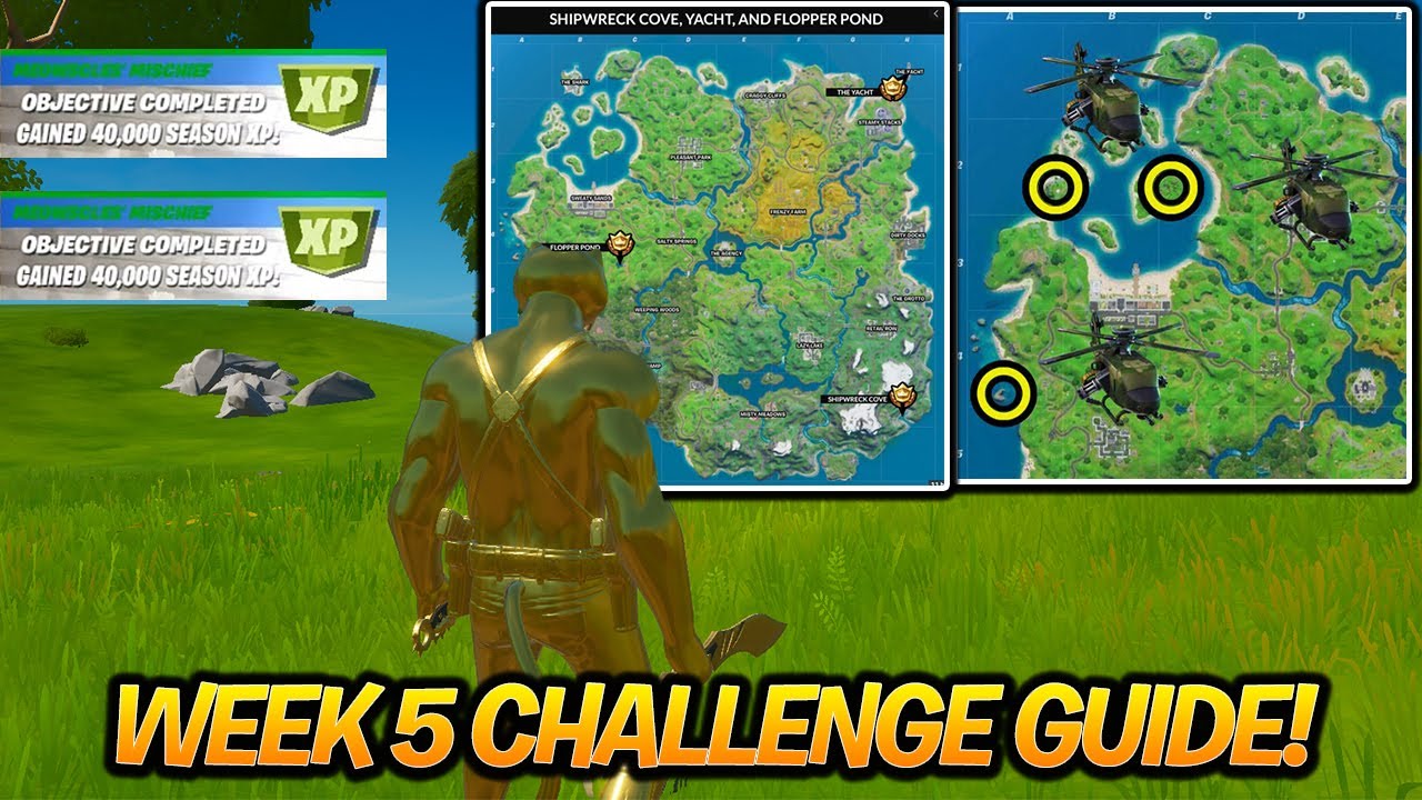WEEK 5 CHALLENGE GUIDE "MEOWSCLES MISCHIEF" Fortnite Season 2 ...