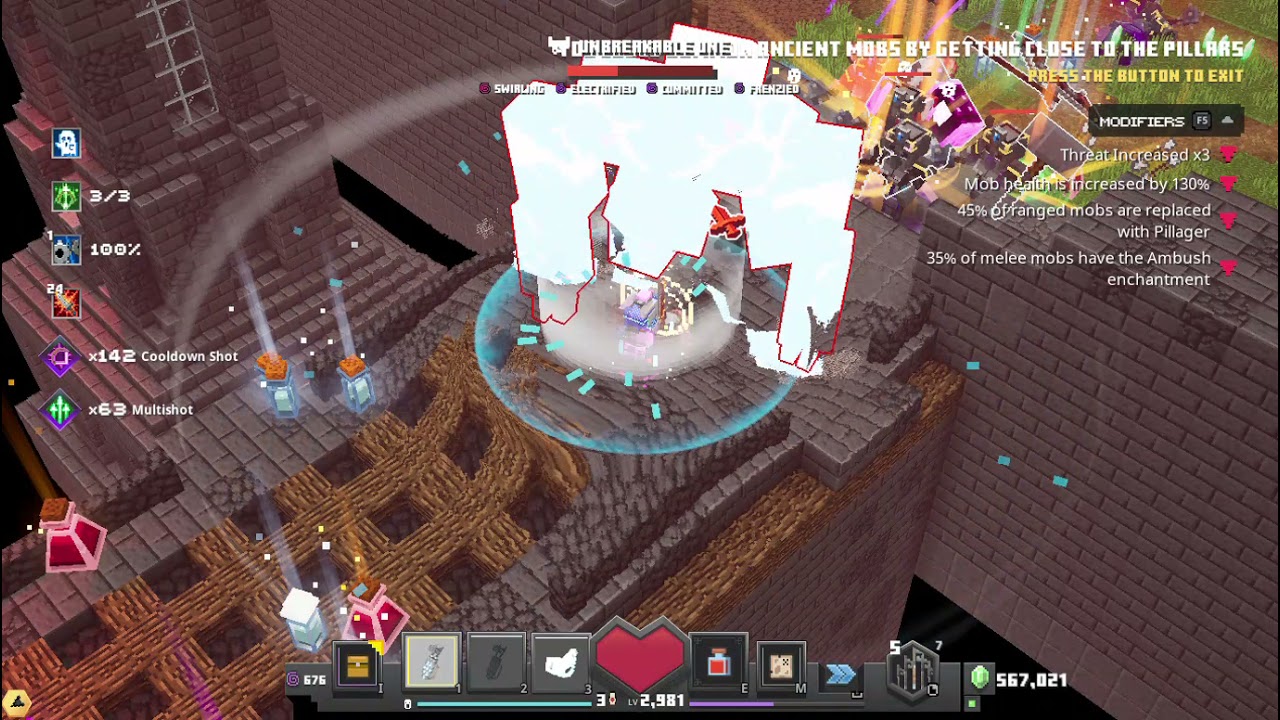 [Minecraft Dungeons]Unbreakable one*20 with 6 banners - YouTube