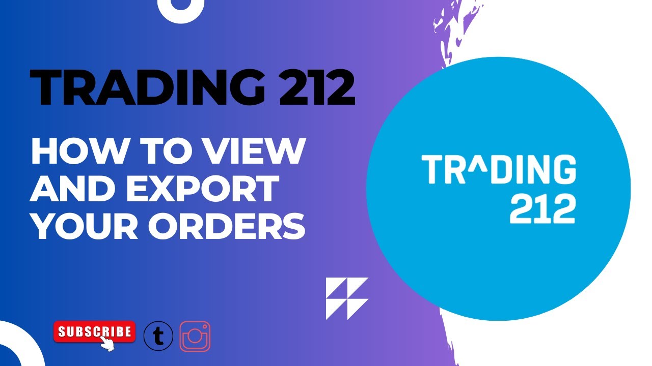 TRADING 212 How to view and export your orders. - YouTube