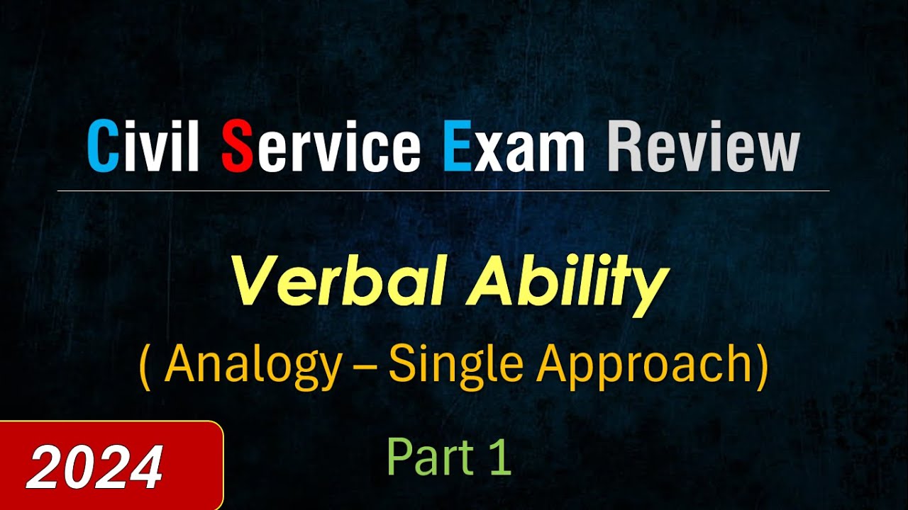 PH Civil Service Exam (CSE) - Verbal Ability - Analogy - Single ...