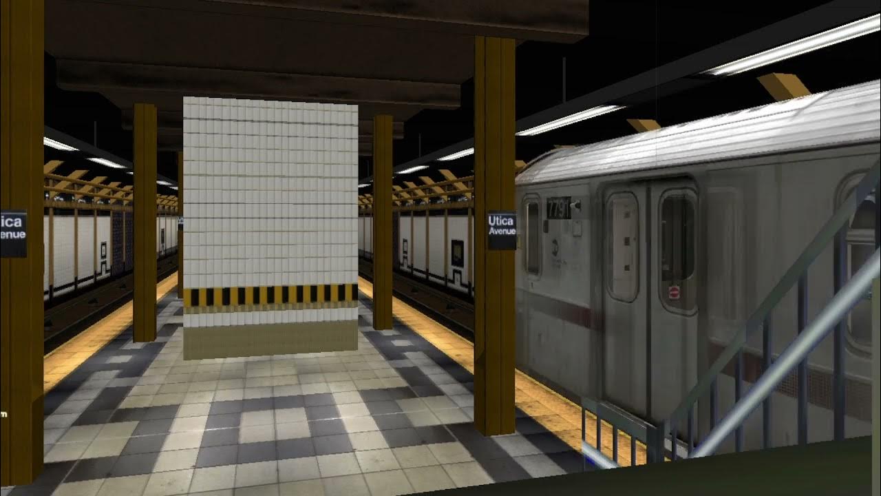 OpenBVE Quick: R142A (4) Approaching Crown Heights Utica With Railgaps - YouTube