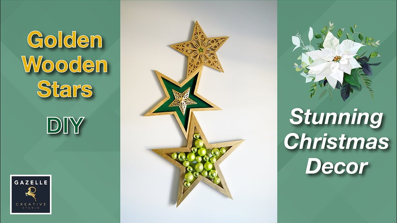 Creating Stunning Golden Stars | Christmas Home Decor Tutorial #diy # ...