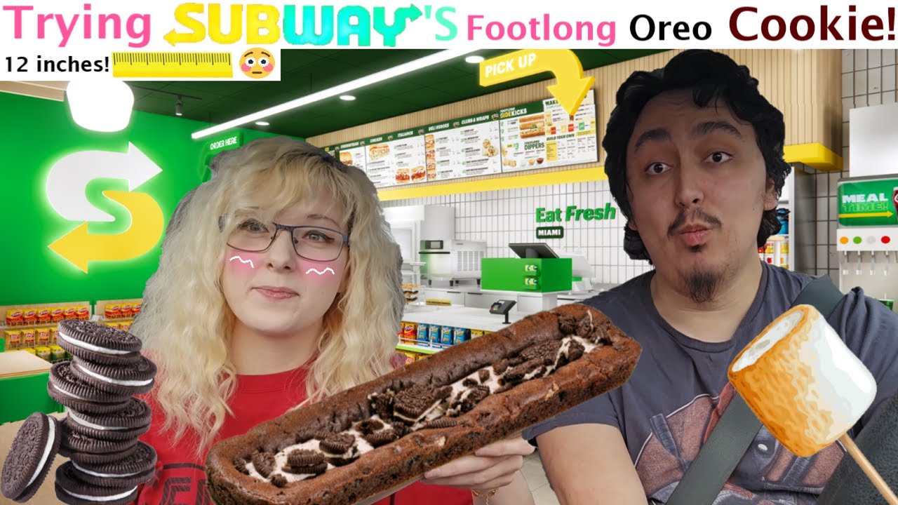 Rated M..? Trying Subway's Footlong Oreo Cookie! 🍪 Food Review!🌟 - YouTube