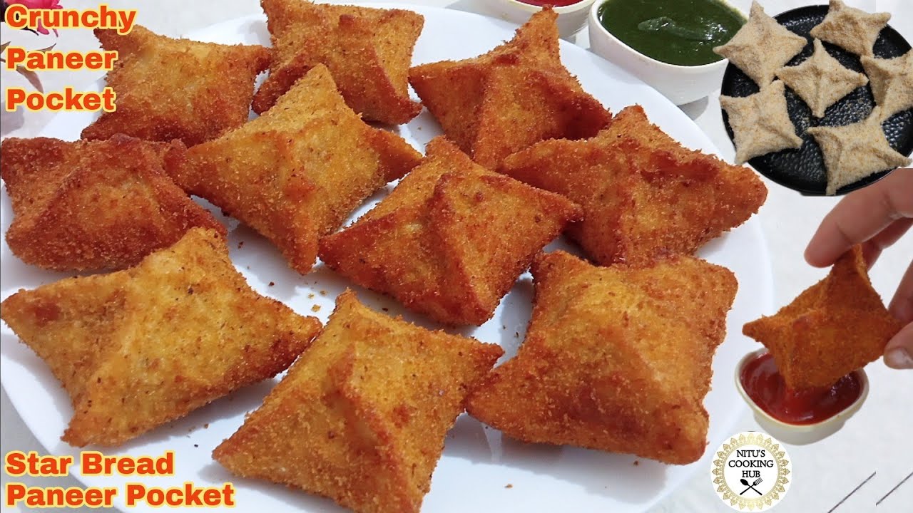 Crunchy Paneer Pocket Recipe | Iftar Special | 10 Min Star Bread Paneer ...