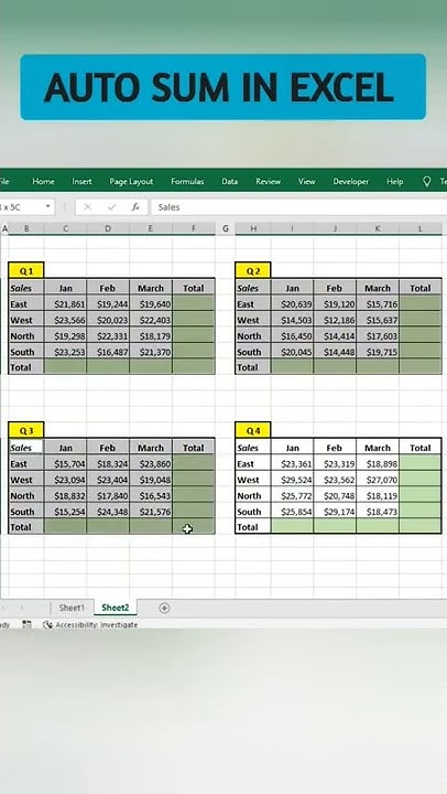 #shorts | Auto Sum in Excel | Excel Sum trick | @SwapnJeet | #excelshortsvideo - YouTube
