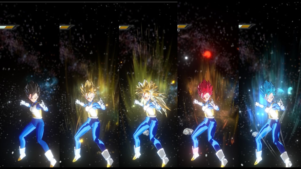Transformations Super Saiyan 1-2-3-GOD-BLUE FOR FEMALE SAIYAN CAC l ...
