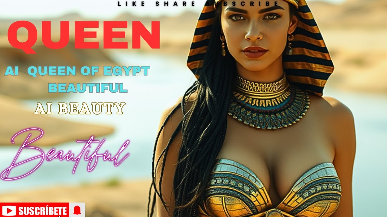 AI 4k Queen Of Egypt Lookout || Hot Egypt Beauty|Queen Of Egypt | Pyramid Nile River Desert ...