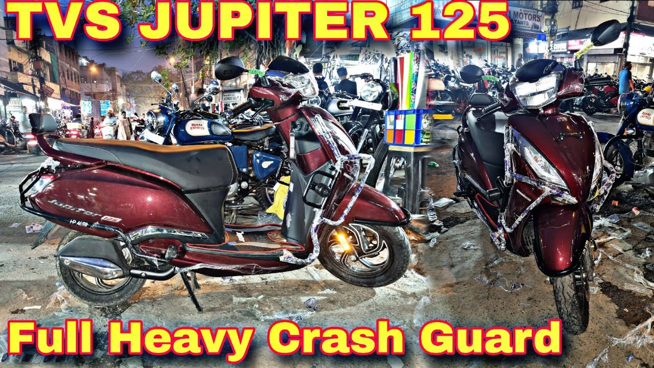 TVS JUPITER 125 😎 Full Heavy Crash Guard 🔥 Plug And Play Modified 💯 ...