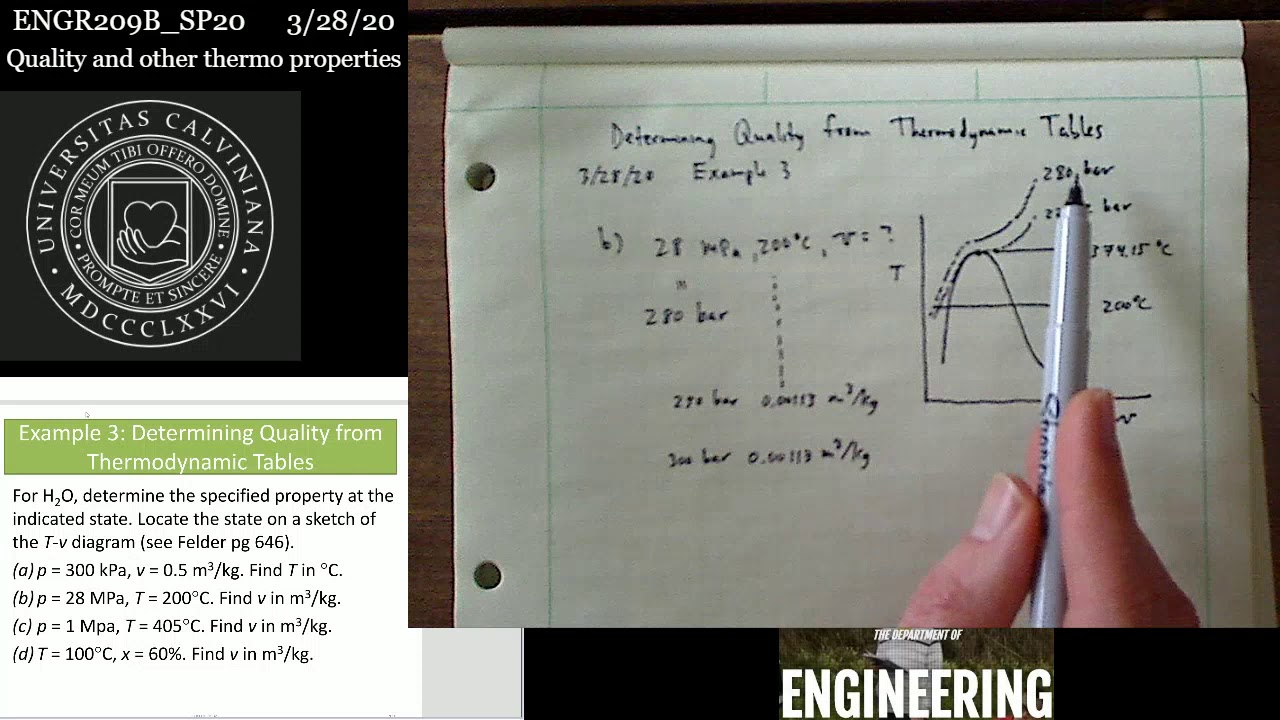 ENGR209B Thermo: Determining Quality from Thermodynamic Tables Part B ...