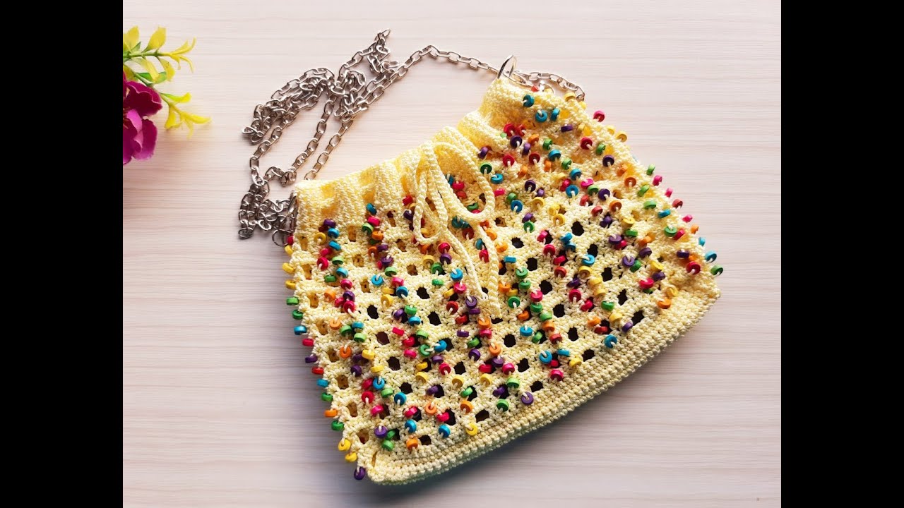 Crochet drawstring bag tutorial / Crochet sling bag / Crochet bag ...