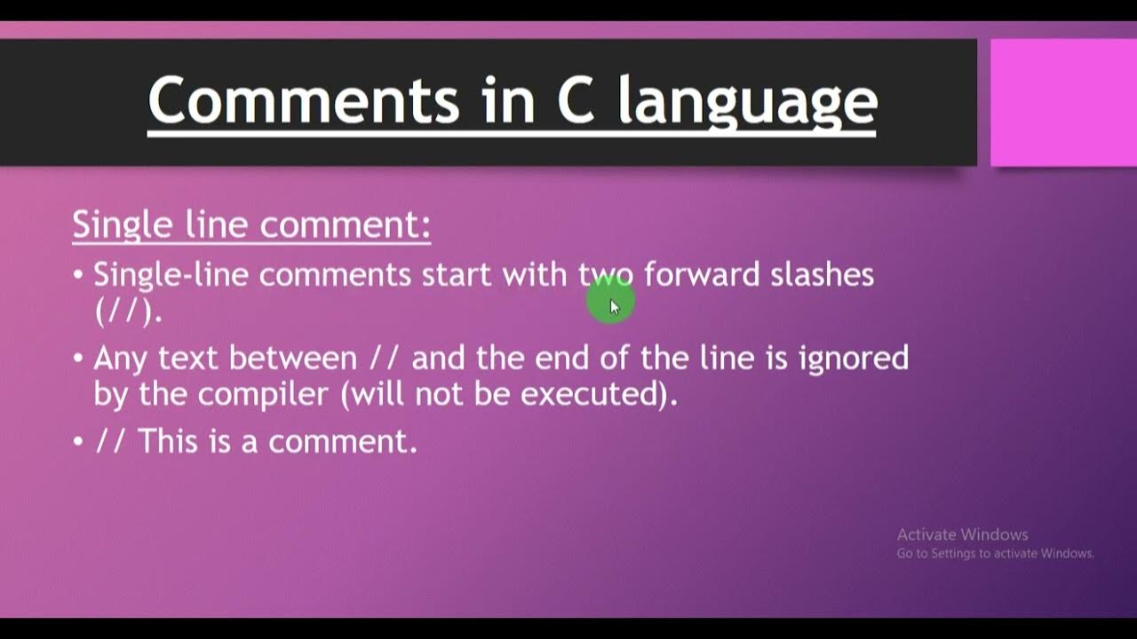 Comments in C language || Lecture 02 - YouTube