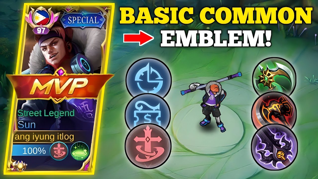 SUN WITH BASIC COMMON EMBLEM!🥚| SUN VS. THAMUZ -MLBB🔥 #TopGlobalSun # ...