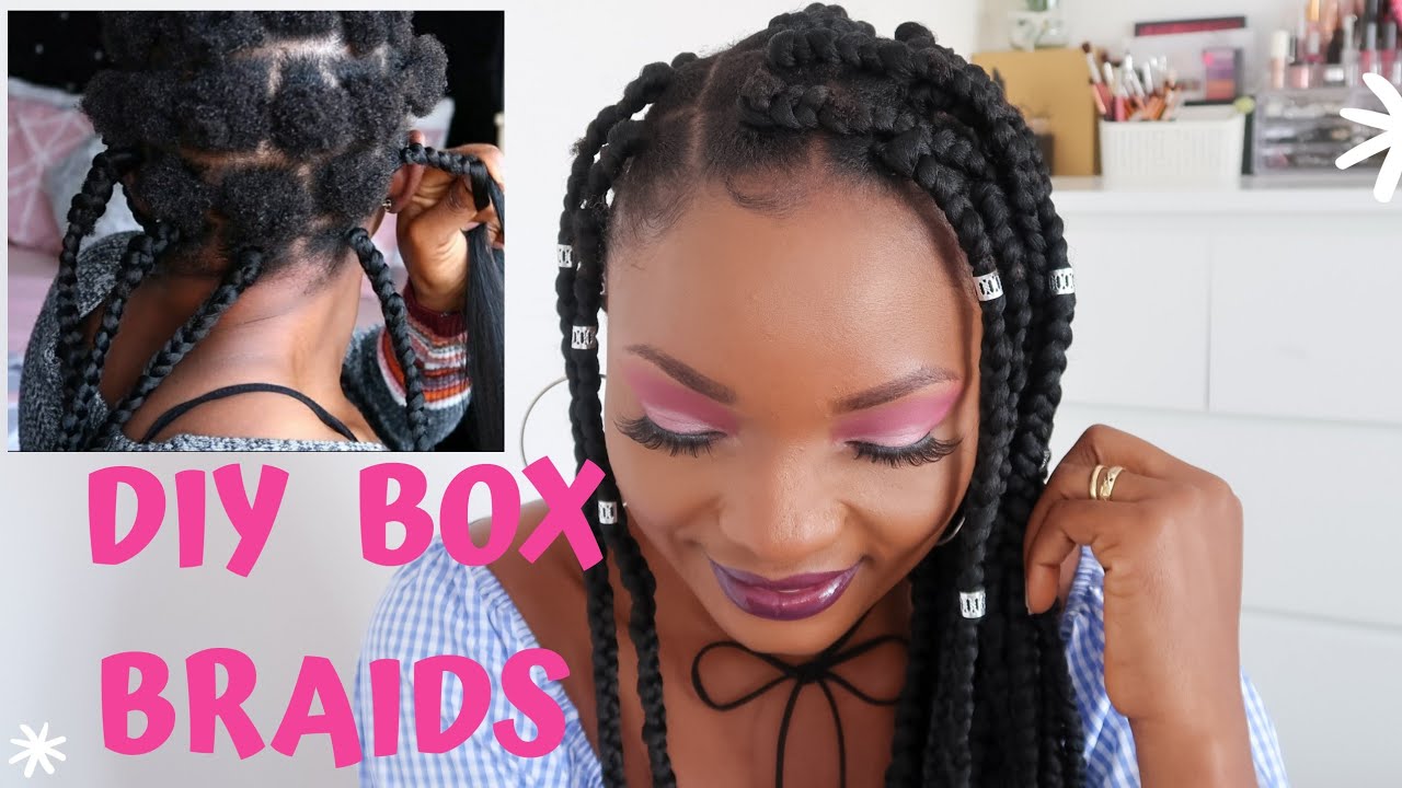 LETS JUMBO BOX BRAIDS | RUBBER BAND METHOD MEDIUM BOX BRAIDING ON ...