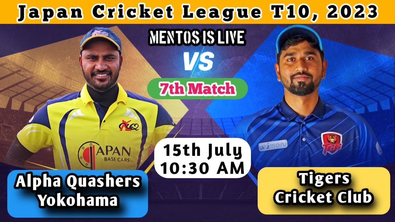 Alpha Quashers Yokohama vs Tigers Cricket Club | 7th Match | JCL T10 ...