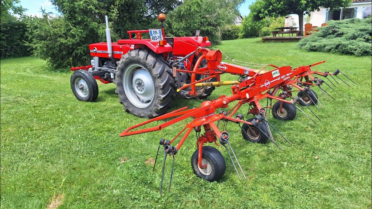 Massey Ferguson 140 Super et Kuhn GF 4201 MH / Foins 2023 - YouTube