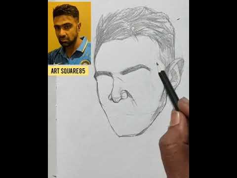 Ravichandran Ashwin portrait drawing with Andrew Loomis method #portrait #sketch #cricket - YouTube