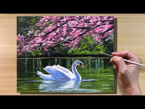 How to Paint Swan Lake / Acrylic Painting / Correa Art