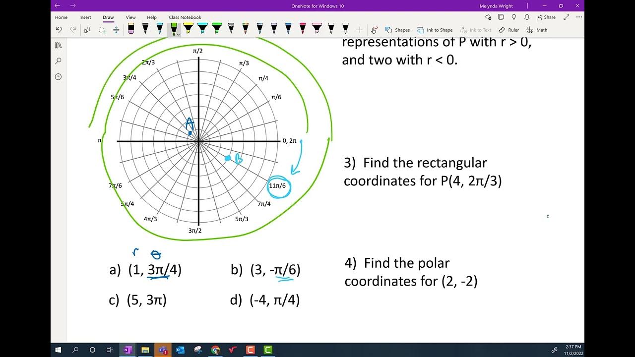 Precal Honors 9.1 Polar Coordinates - YouTube